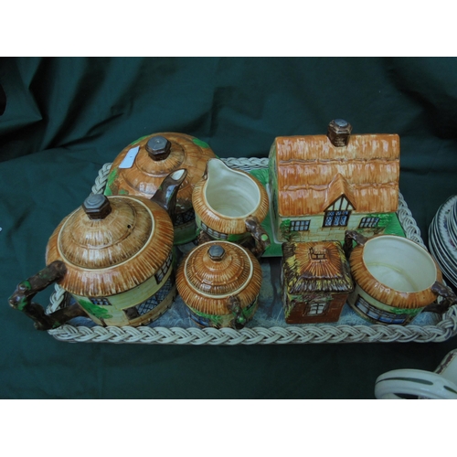 Tray containing Beswick cottage ware (7 pieces), another of 33 piece ...