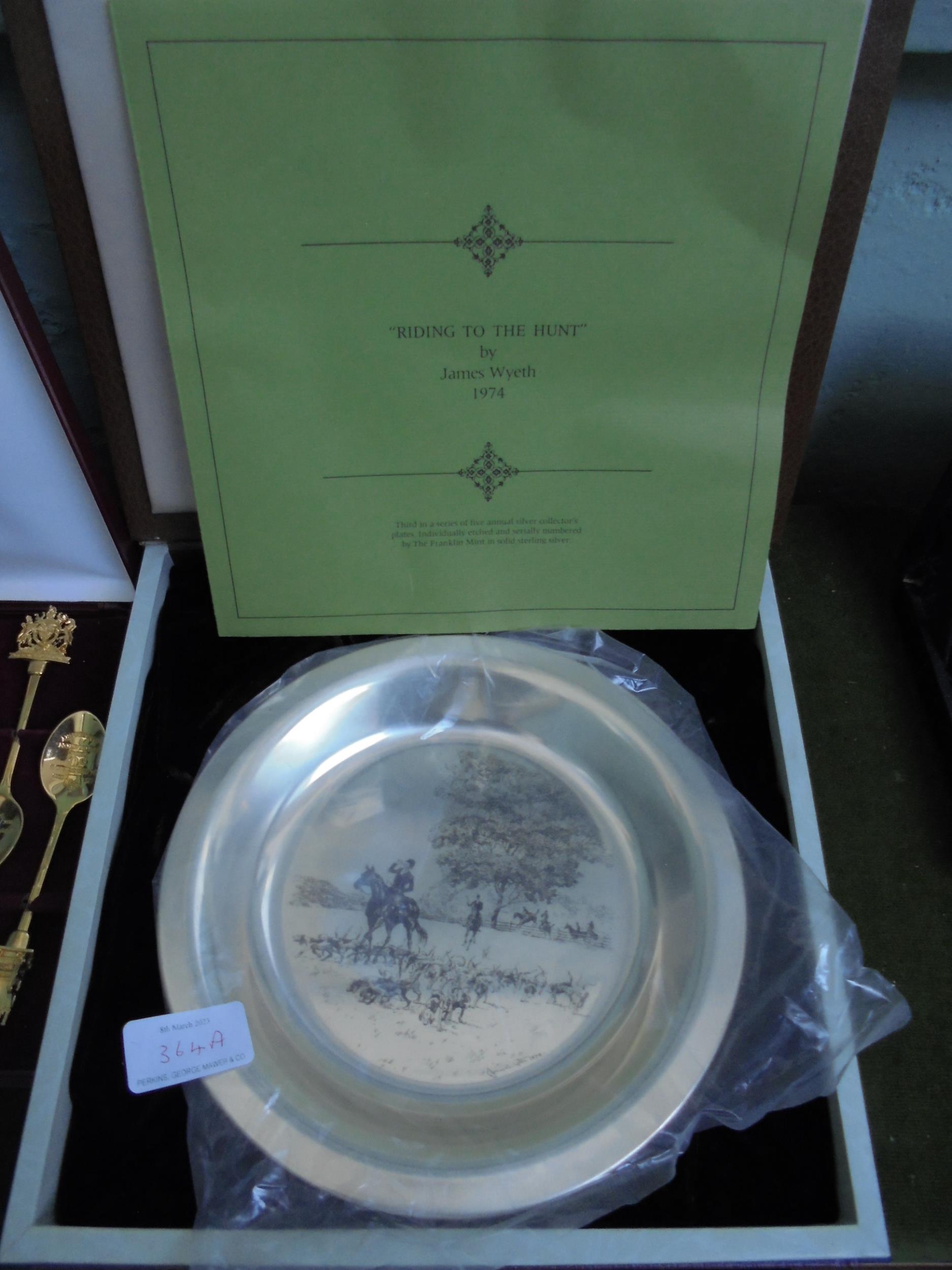 Solid sterling silver limited edition plate by James Wyeth, 1974, the ...