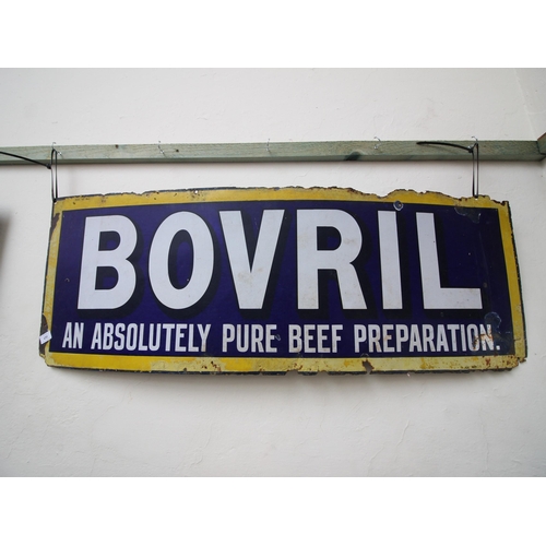 Large enameled shop sign for Bovril 46'' x 18''