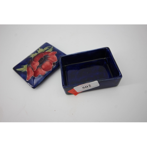 Small lidded Moorcroft trinket dish.