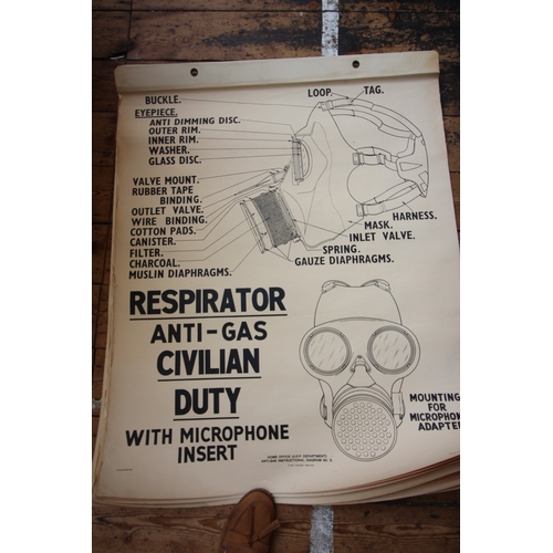Series of World War II antique gas instructual diagrams issued by The ...