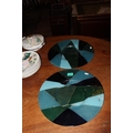 Pair of Green Glass Chargers (40cm Diameter)