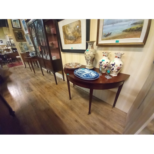 Pair of Georgian Mahogany Half Moon Side Tables