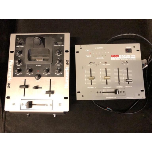 Numark 1m Mixer and KAM GM25 Mark 2 PRG AMP Stereo Mixer