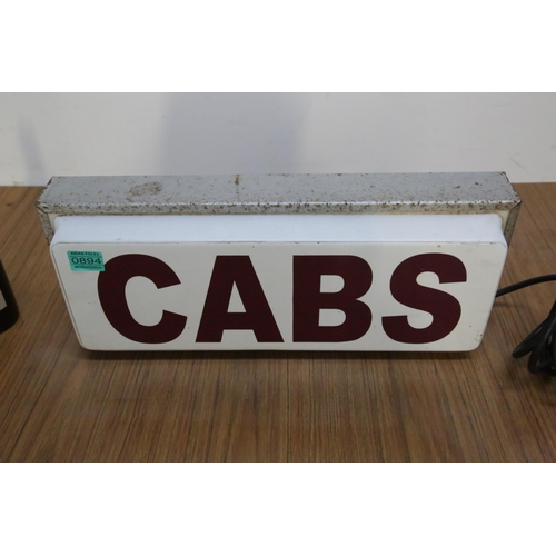 Vintage Cab Sign (50 cm W x 20 cm H x 10 cm D)
