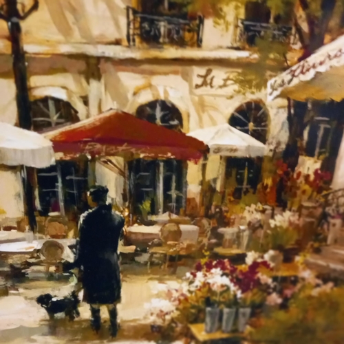 Pair of well Framed Parisien Cafe Scene Prints (60cm x 60cm)