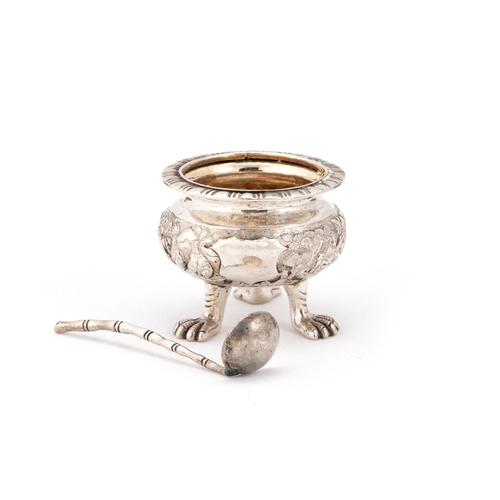 A PAIR OF CHINESE EXPORT SILVER SALTS each with the mark of Wang Hing ...