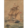WILLIAM EDWARD ATKINS (1842-1910) PAIR OF VIEWS OF HM TRAINING BRIG ...