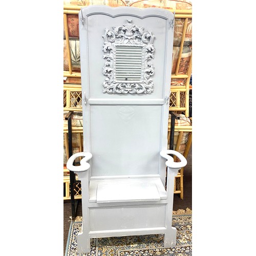 Shabby chic painted hall stand measures approx 70" tall 35" wide 13" depth