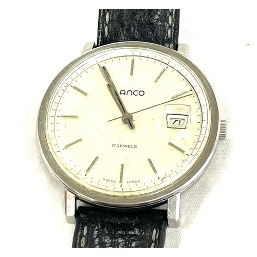 Gents lanco stainless steel wristwatch the watch is not ticking no ...