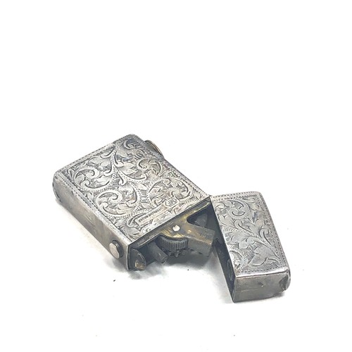 Early silver cigarette lighter hallmarked MF sterling