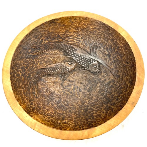 A decorative Japanese Hinoki wood (japanese cypress) dish finely carved ...