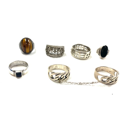 Selection of assorted silver hallmarked rings