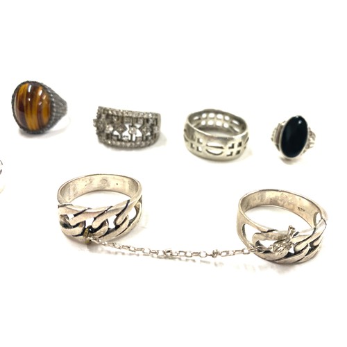 Selection of assorted silver hallmarked rings