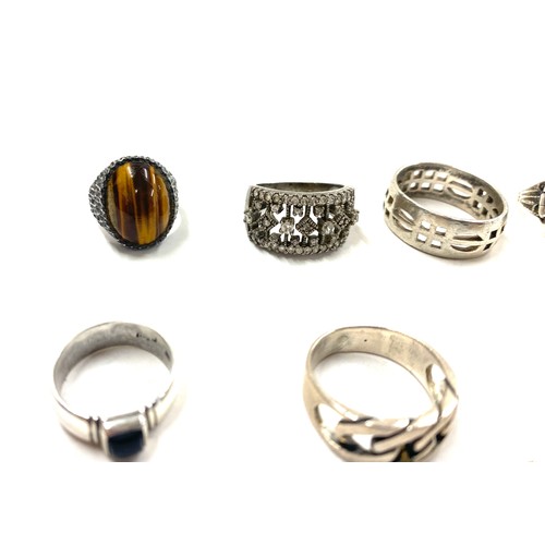 Selection of assorted silver hallmarked rings