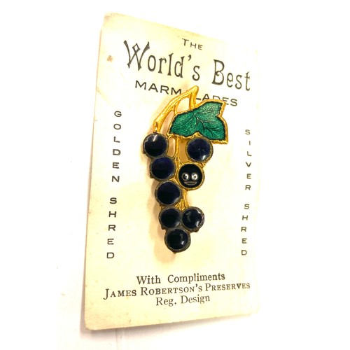 1930's Robertsons jam Golly badge, Blackcurrant on original card