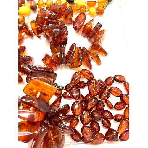 Selection of amber cut jewellery