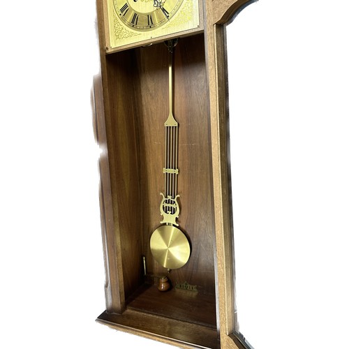 2 key hole wooden framed Vienna wall clock with pendulum and keys