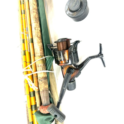 Selection of vintage fishing rods includes 2 cane match rods, 1 ...