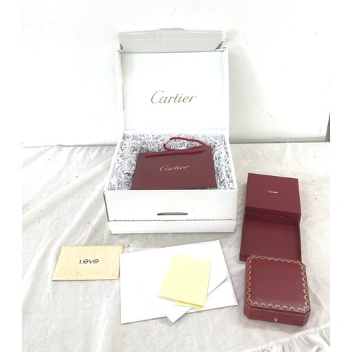 Authentic Cartier necklace box, bag and papers, in over all really good ...