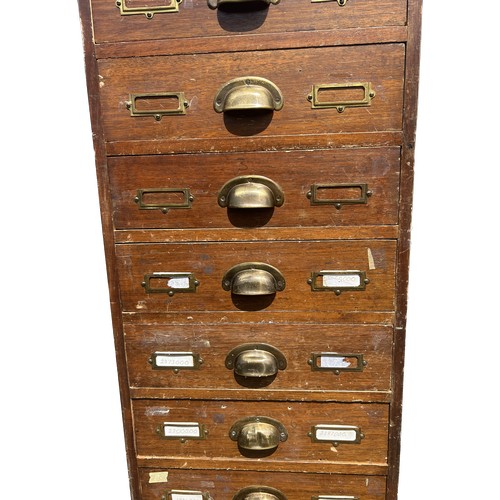 Vintage oak industrial 12 drawer storage unit, approximate measurements ...
