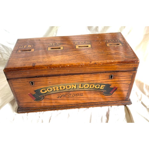 Oak Gordan Lodge Masonic ballot box, approxiamte measurements: Length ...