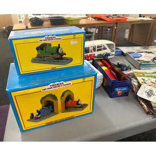 Large selection of assorted toys includes Thomas the tank engine ...