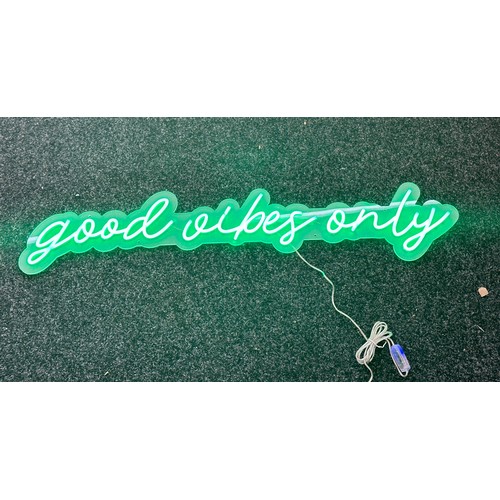 Neon beach light up "good vibes only" green neon light, complete ...