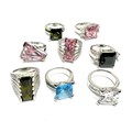 A collection of silver cocktail rings (98g)
