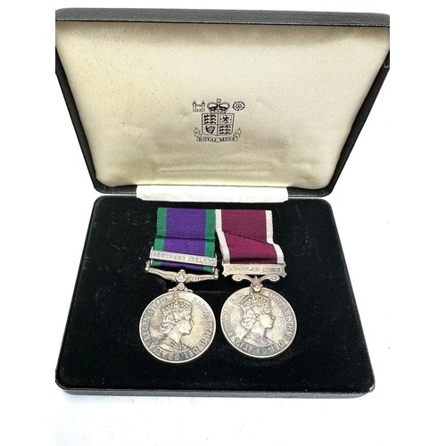 2 x ER.II Cased Medals Inc. C.S.M Northern Ireland & Long Service Named ...