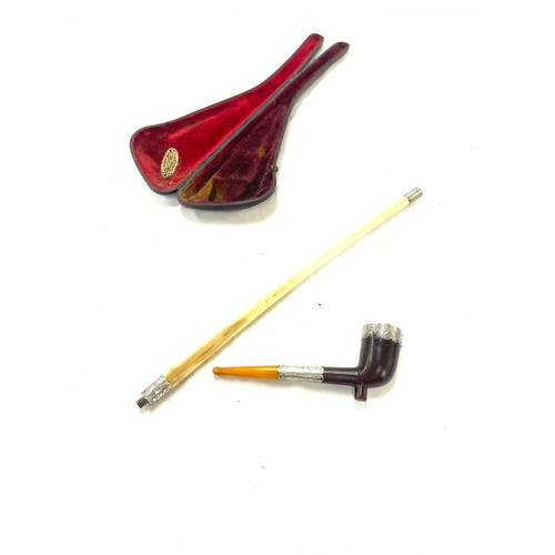 Rare Victorian Albatross quill smoking pipe with amber mouth piece. In ...