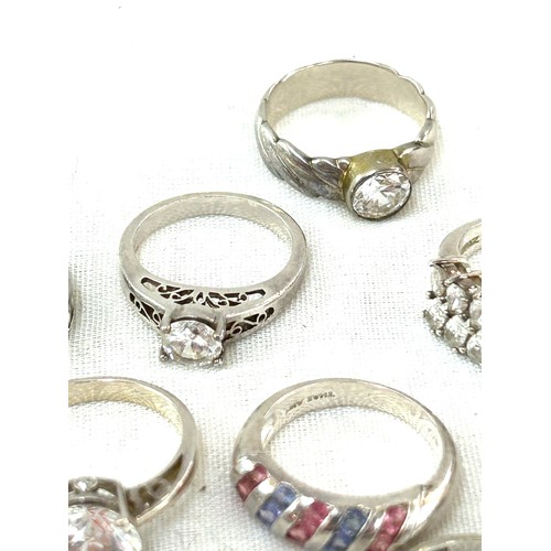 Selection of 12 hallmarked silver rings