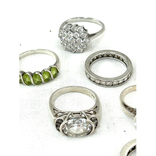 Selection of 12 hallmarked silver rings