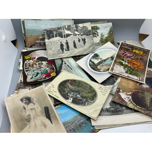 Selection of vintage postcards to include real photo postcards and ...