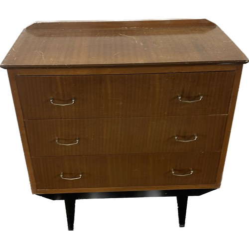 Teak reto three drawer chest measures approx 31 inches tall, 30 wide ...