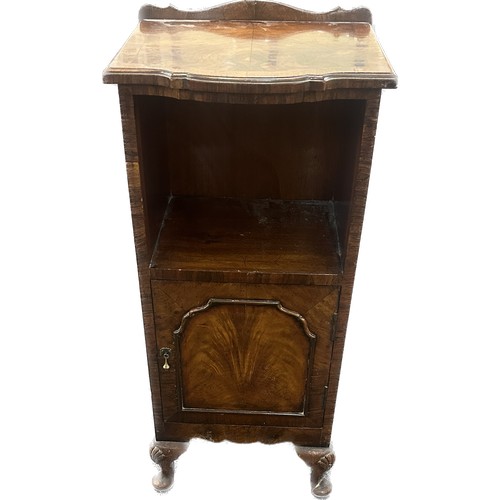 Walnut bedside table measures approx 32 inches tall by 15 wide and 13 deep