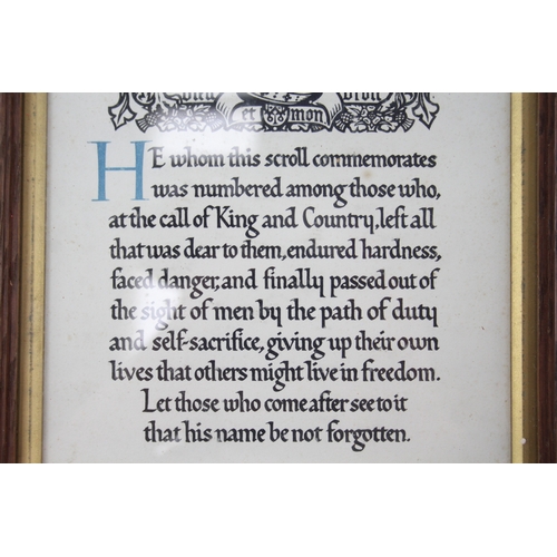 WW1 Death Plaque & Framed Scroll Named Fredrick George Robinson Royal ...