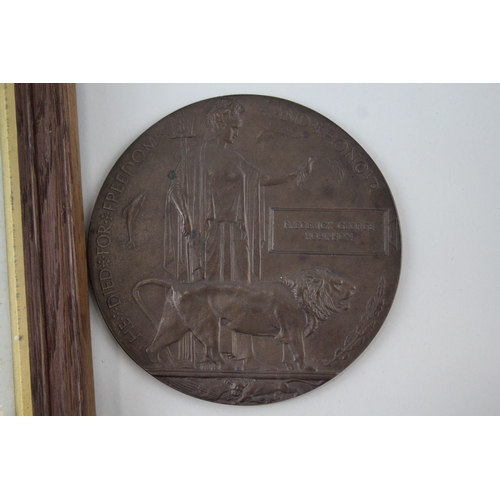 WW1 Death Plaque & Framed Scroll Named Fredrick George Robinson Royal ...