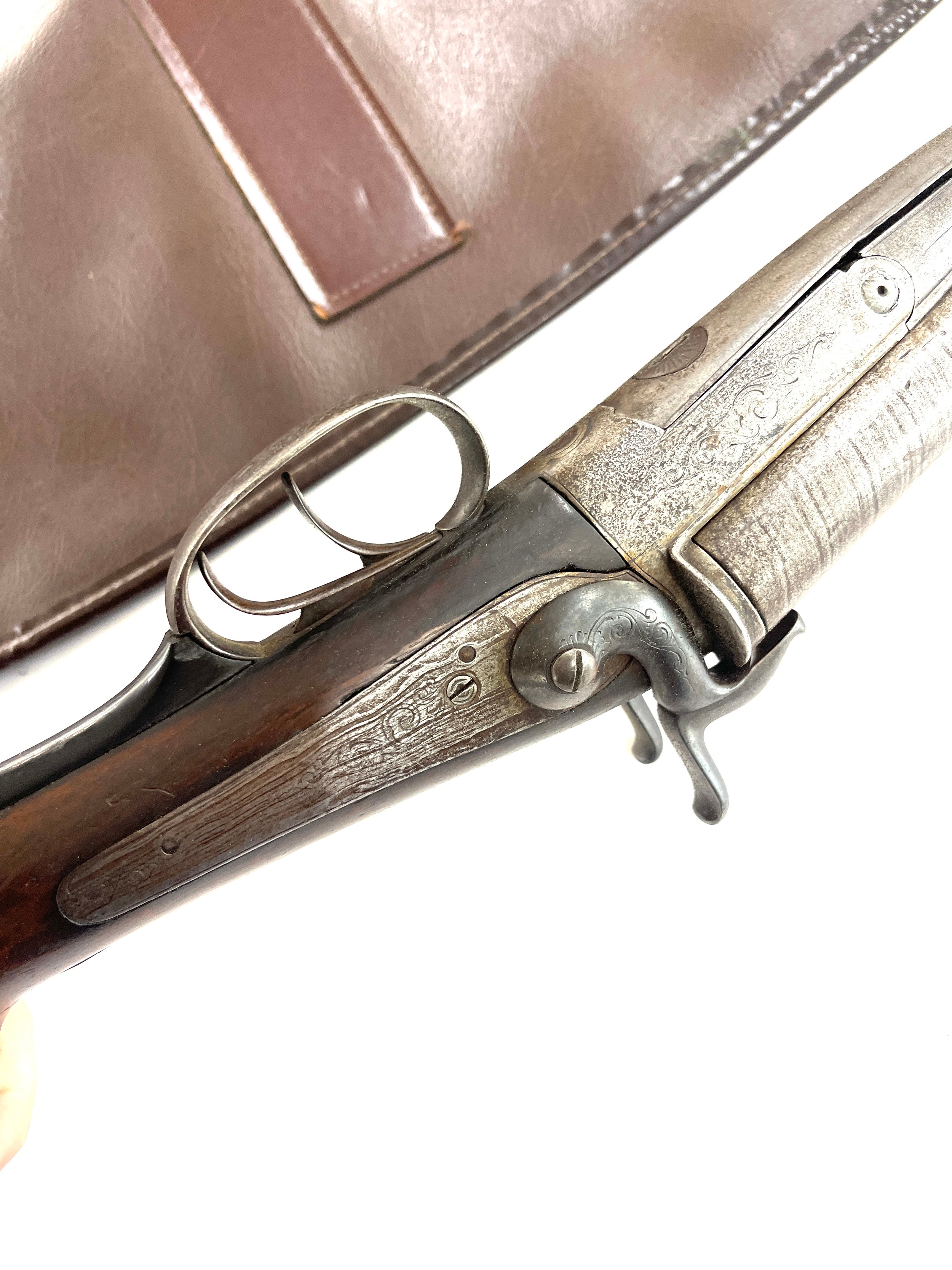 Antique 12 Bore Pinfire Auguste Francotte pinfire double barrel shotgun ...