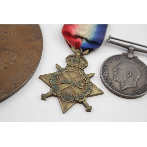 WW1 Death Plaque & Medals Named Ernest Fretwell 13159