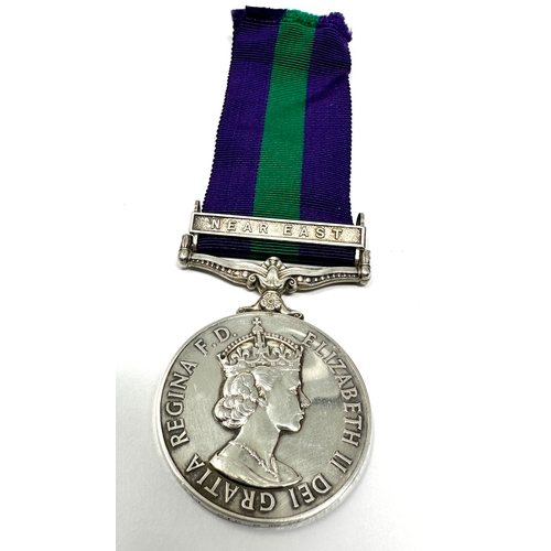 Boxed ER.11 General Service Medal -Near East pte r Mcclounan r.a.m.c