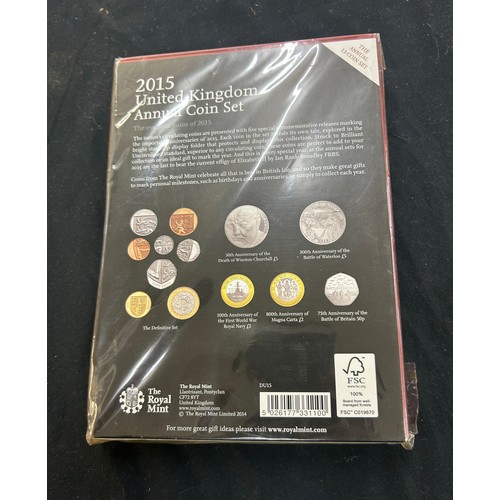 Sealed Royal Mint 2015 United Kingdom annual coin set, the coins of ...