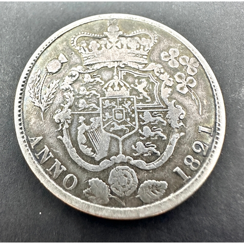 1821 George 1111 silver half crown