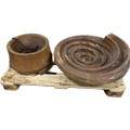 Outdoor fossil water feature 20 inches tall 13 inches diameter
