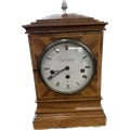 Knight and Gibbins London mahogany inlaid mantel clock, three train ...