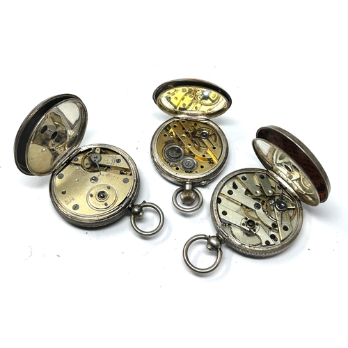 3 antique silver fob watches