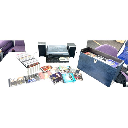 Turntable CD radio system with speakers, untested, a long with a large ...