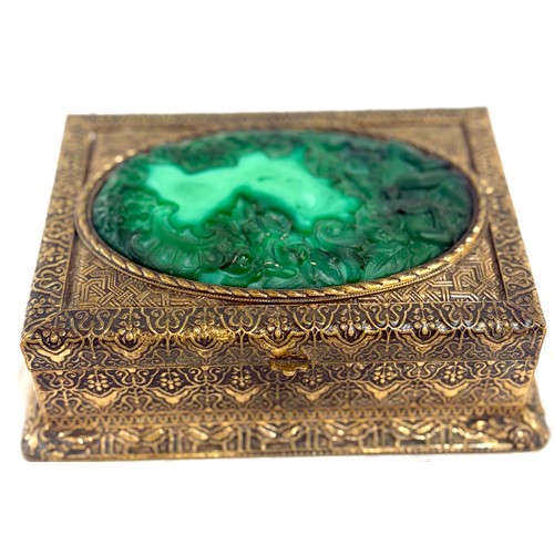 Superb art deco dressing table box set with Malachite glass panel by ...