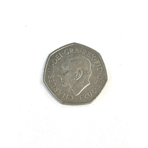 King Charles 2023 Salmon 50p coin
