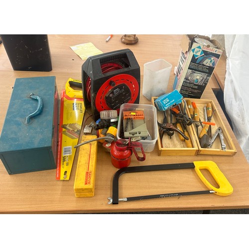 Selection of tools to include tool case, hand tools, chisels, saws ...